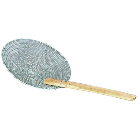 Kitchencrusader 8 in. Bamboo Handled Stainless Skimmer KI139048 | Zoro