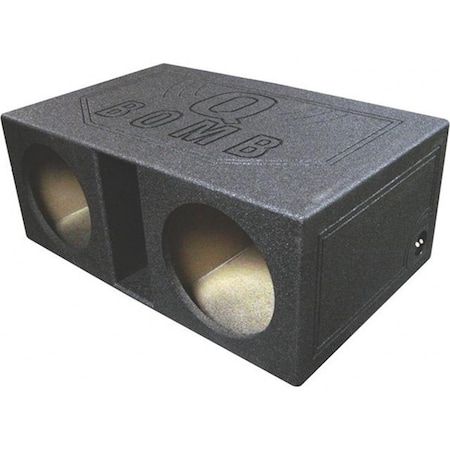 Q Power Empty Subwoofer Box 2 12 inch Slot Ported QBOMB12VL | Zoro