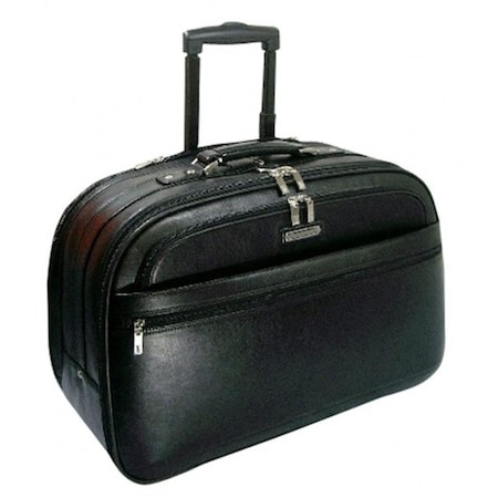 K-Cliffs Full Grain Leather; Carry-On Rolling Briefcase 21 x 13.75 x 10 ...