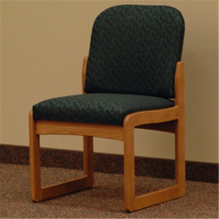 Wooden Mallet Prairie Armless Guest Chair in Medium Oak - Leaf Green ...