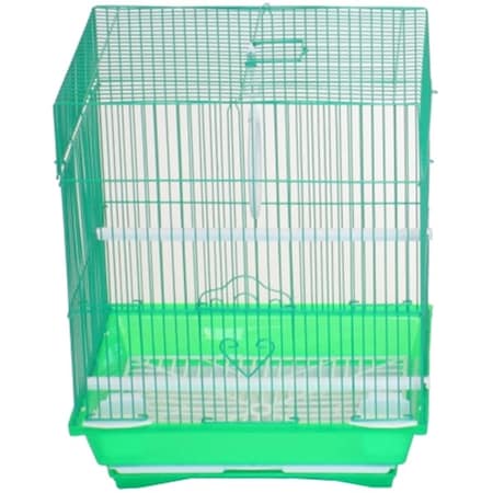 Fancy Feline 11 x 8.5 x 14 in. Flat Top Small Parakeet Cage, Green ...