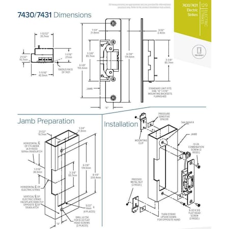 Adams Rite Adams Rite 7400 Series Electric Strike, 12, 16, 24 VAC/DC ...