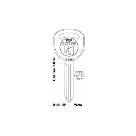Jet JET: 2003 GM Saturn Ion Key Blank (B106-NP) JET-B106-NP | Zoro