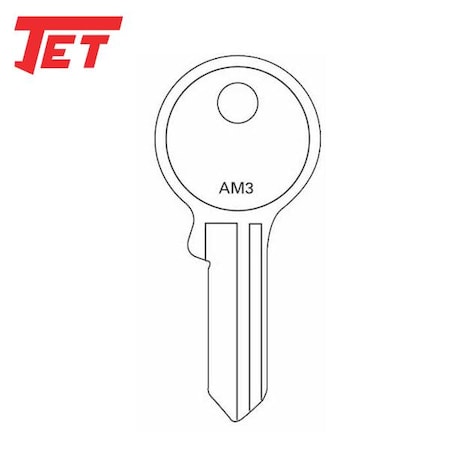 Jet JET: American Padlock Key Blank - 5 pin (AM3) JET-AM3 | Zoro