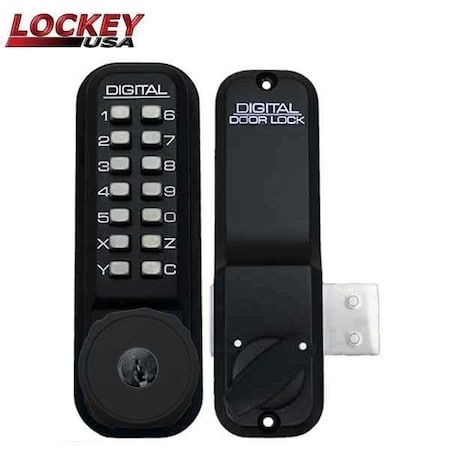 Lockey 2200 Narrow-Stile Mechanical Keypad Keyless Deadbolt Lock ...