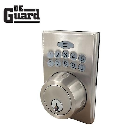 Deguard Electronic Deadbolt w/ TurnToLock - Satin Nickel - KW1 DETTL-SN ...