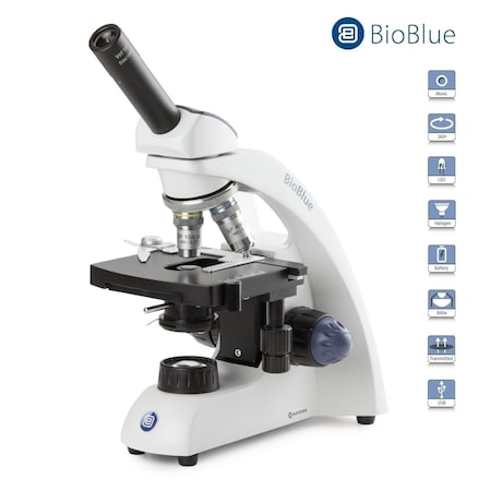 Euromex BioBlue 40X-800X Monocular Portable Compound Microscope w ...