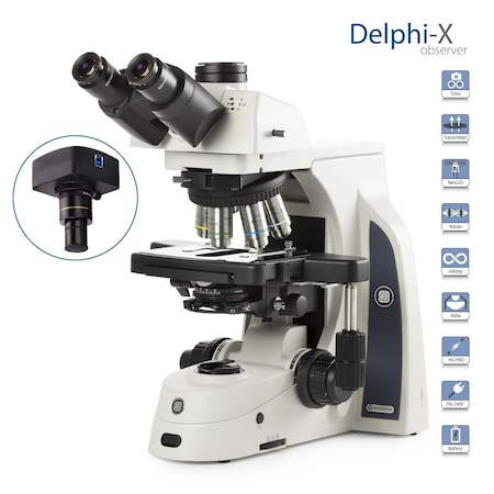 Euromex Delphi-X Trinocular Microscope w/18MP USB 3 Digital Camera w ...