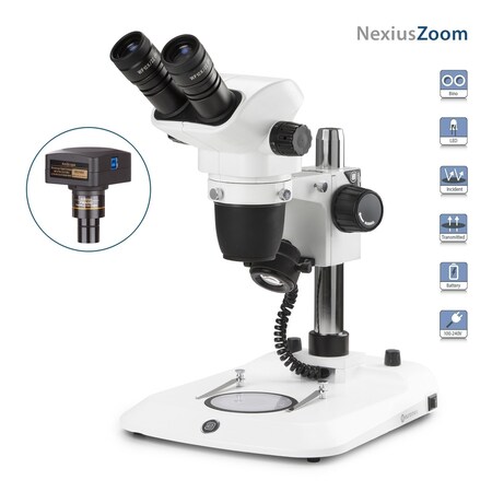 Euromex NexiusZoom 6.7X-45X BinocularStereo Zoom Microscope w/3MP USB 2 ...