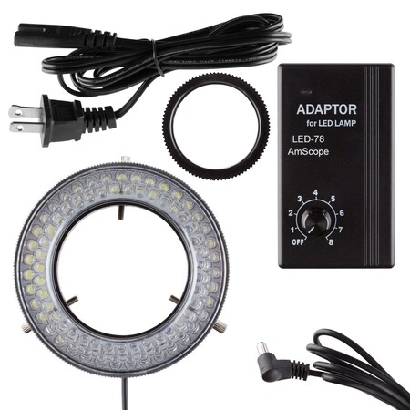 Amscope 78-LED Microscope LED Ring Light with Controller LED-78 | Zoro