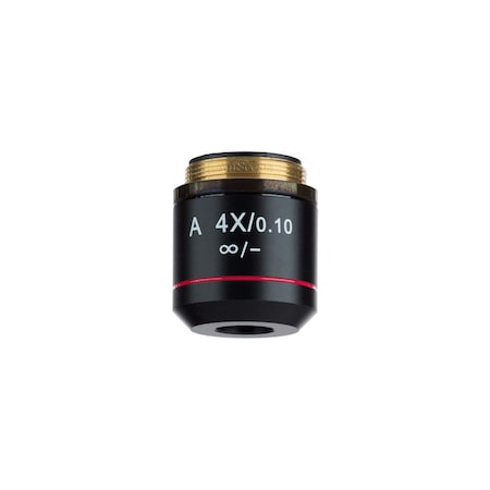 Amscope 4X Infinity Achromatic Microscope Objective with Black Finish ...