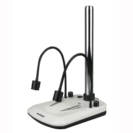 Amscope Stereo Microscope Table Stand With Built In Dual Gooseneck ...
