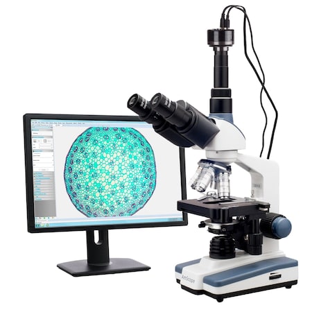 Amscope 40X-2500X LED Lab Trinocular Compound Microscope, 3D Two-Layer ...