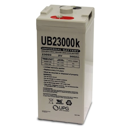 Upg Sealed Lead Acid Battery, 2 V, 300Ah, UB23000, I8 Internal Thread ...
