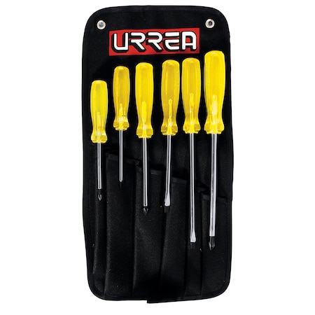 Urrea Amber Screwdriver Set of 6 Pieces Comb 9600G | Zoro