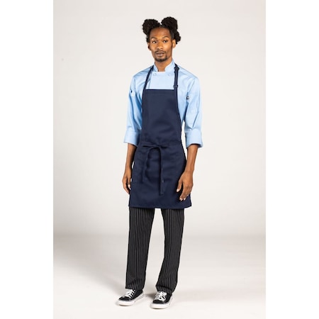 Uncommon Threads 2-Patch-Pocket Bib Apron Navy 3016-1600 | Zoro