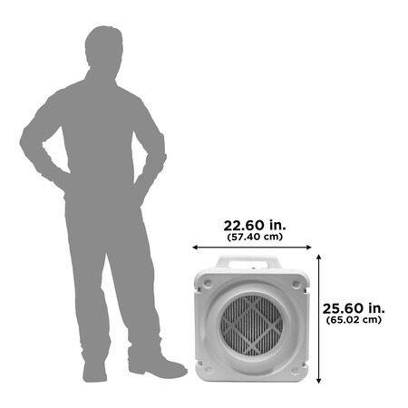 Qufresh 500 CFM 3 Stage Filtration HEPA Air Scrubber AS1000WHT | Zoro