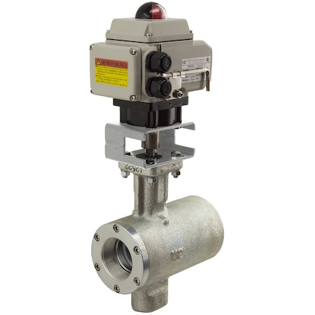 Valve Solutions Inc (Vsi) 1.5" SS V-Port Ball Valve, NPTF/Wafer, 110V ...