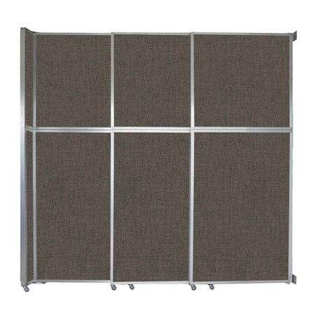 Versare Operable Wall Sliding Room Divider 9'9" x 10'3/4" Mocha Fabric ...