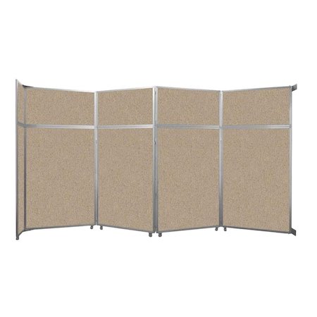 Versare Operable Wall Folding Room Divider 15'7" x 8'5-1/4" Rye Fabric ...