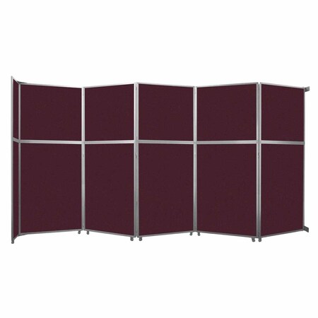 Versare Operable Wall Folding Room Divider 19'6" x 10'3/4" Cranberry ...