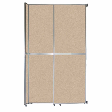 Versare Operable Wall Sliding Room Divider 6'10" x 12'3" Beige Fabric ...