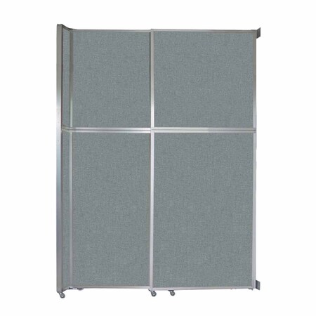 Versare Operable Wall Sliding Room Divider 6'10" x 10'3/4" Sea Green ...