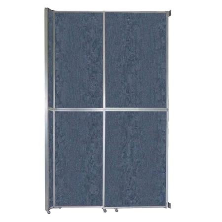 Versare Operable Wall Sliding Room Divider 6'10" x 12'3" Ocean Fabric ...
