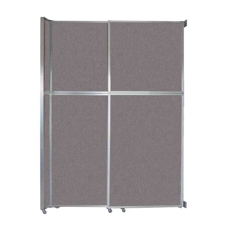 Versare Operable Wall Sliding Room Divider 6'10" x 10'3/4" Slate Fabric ...