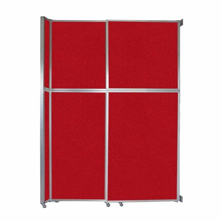 Versare Operable Wall Sliding Room Divider 6'10" x 10'3/4" Red Fabric ...