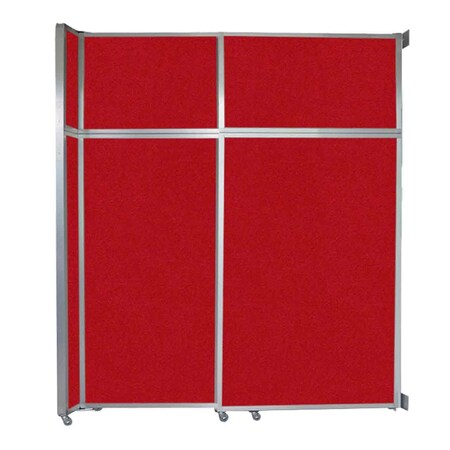 Versare Operable Wall Sliding Room Divider 6'10" x 8'5-1/4" Red Fabric ...