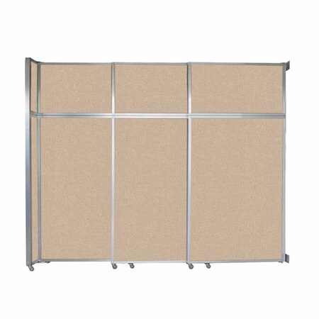Versare Operable Wall Sliding Room Divider 9'9" x 8'5-1/4" Beige Fabric ...