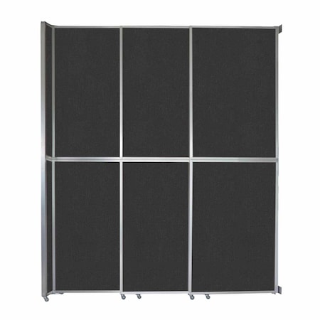 Versare Operable Wall Sliding Room Divider 9'9" x 12'3" Black Fabric ...
