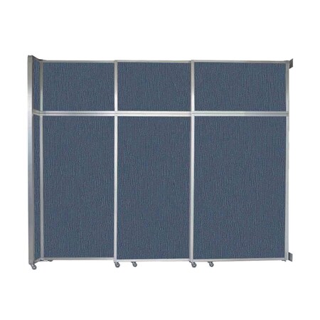Versare Operable Wall Sliding Room Divider 9'9" x 8'5-1/4" Ocean Fabric ...
