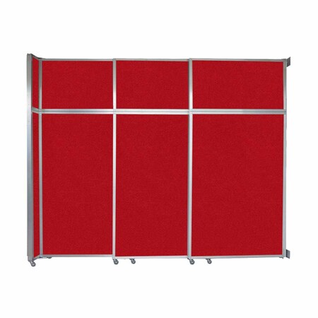 Versare Operable Wall Sliding Room Divider 9'9" x 8'5-1/4" Red Fabric ...