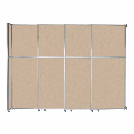 Versare Operable Wall Sliding Room Divider 12'8" x 10'3/4" Beige Fabric ...