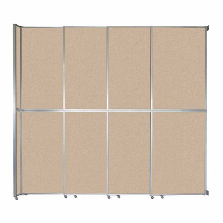 Versare Operable Wall Sliding Room Divider 12'8" x 12'3" Beige Fabric ...