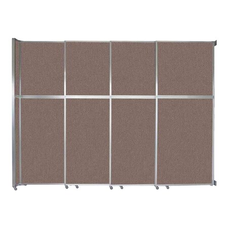 Versare Operable Wall Sliding Room Divider 12'8" x 10'3/4" Latte Fabric ...
