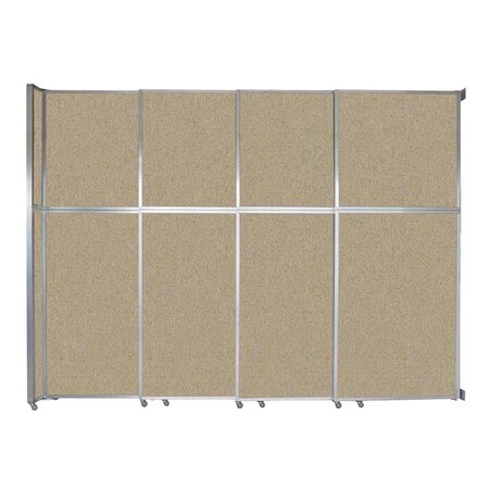 Versare Operable Wall Sliding Room Divider 12'8" x 10'3/4" Rye Fabric ...