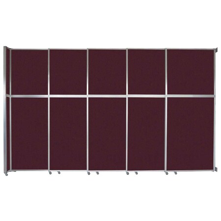 Versare Operable Wall Sliding Room Divider 15'7" x 10'3/4" Cranberry ...