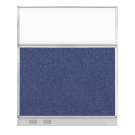 Versare Hush Panel Cubicle Partition 5' x 6' W/ Window Cerulean Fabric ...