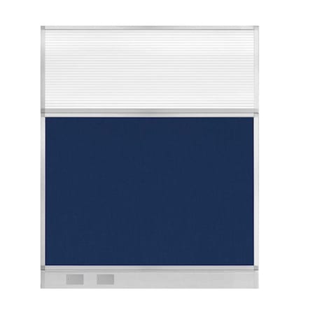 Versare Hush Panel Cubicle Partition 5' x 6' Navy Blue Fabric Clear ...