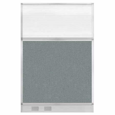 Versare Hush Panel Cubicle Partition 4' x 6' Sea Green Fabric Clear ...