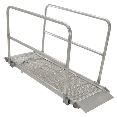 Vestil Alum. Grip Walk Ramp w/Rail, 29.38x73.25 AWR-G-28-6A-HR | Zoro