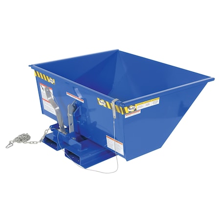 Vestil Low Profile Self Dumping Hopper, 2,000 lb. Capacity, Blue, 0.5 ...