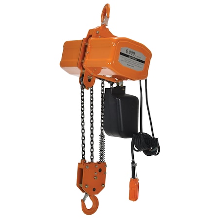 Vestil Econ Chain Hoist, Container, 6K, 1 Phase, 6000 lbs Load Capacity ...