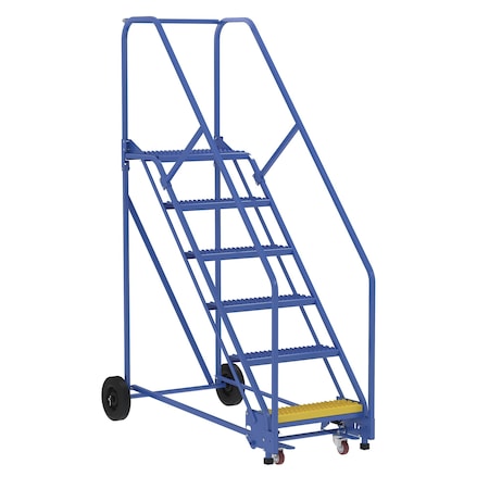 Vestil 90 H Steel Warehouse Ladder, 50 deg Grip, 6 Step, 14", 6 Steps ...