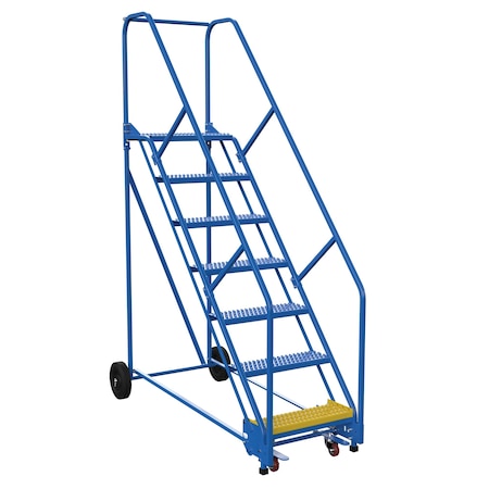 Vestil 100 H Steel Warehouse Ladder, 50 deg Grip, 7 Step, 14", 7 in ...