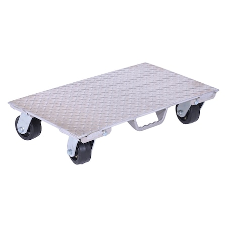 Vestil Aluminum Plate Dolly With Rubber Wheels, PK2 PDA-1627-R-S-H | Zoro