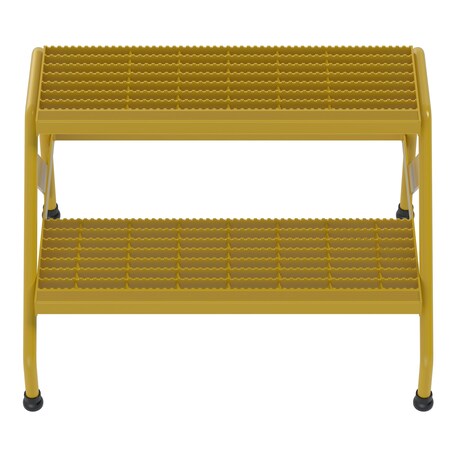 Vestil 2 Steps Yellow Wide Welded Aluminum Step Stand 500 lb. Capacity ...